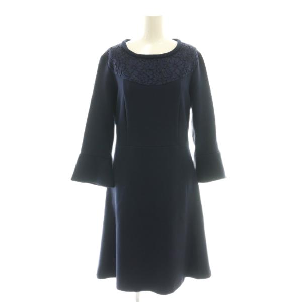 アントネッラ ANTONELLI ラッツォーリ レースワンピース ロング 42 紺 /NR ■OS レディース【表記サイズ】42【実寸サイズ】肩幅：38cm　身幅：43.5cm　袖丈：46cm　総丈：95cm　　【素材】本体 ポリエステル ...