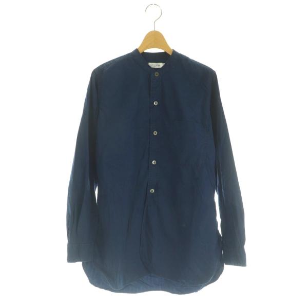 サンリミット Sans Limite 2本針スタンドカラー ブラウス シャツ チュニック丈 -2 紺 /MI ■OS レディース【表記サイズ】-2【実寸サイズ】肩幅：38.5cm　身幅：48.5cm　着丈：76.5cm　袖丈：59.5cm　...