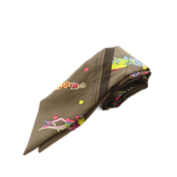 エルメス HERMES Ex-Libris Les Parisiennes ツイリー スカーフ 総柄 シルク 茶 /MI ■OS ■OH レディース【ブランド】エルメス HERMES【表記サイズ】表記なし【実寸サイズ】全長87.4cm　幅5...