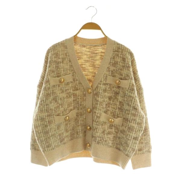 ダイアグラム グレースコンチネンタル Diagram GRACE CONTINENTAL ミックスツイードニット カーディガン ラメ 36 ベージュ【ブランド】ダイアグラム グレースコンチネンタル Diagram GRACE CONTINE...