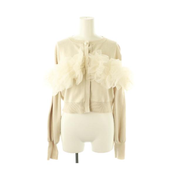 エイミーイストワール eimy istoire 24AW チュールフリルニットカーディガン 長袖 F アイボリー /NR ■OS レディース【ブランド】エイミーイストワール eimy istoire【表記サイズ】F【実寸サイズ】肩幅：39....