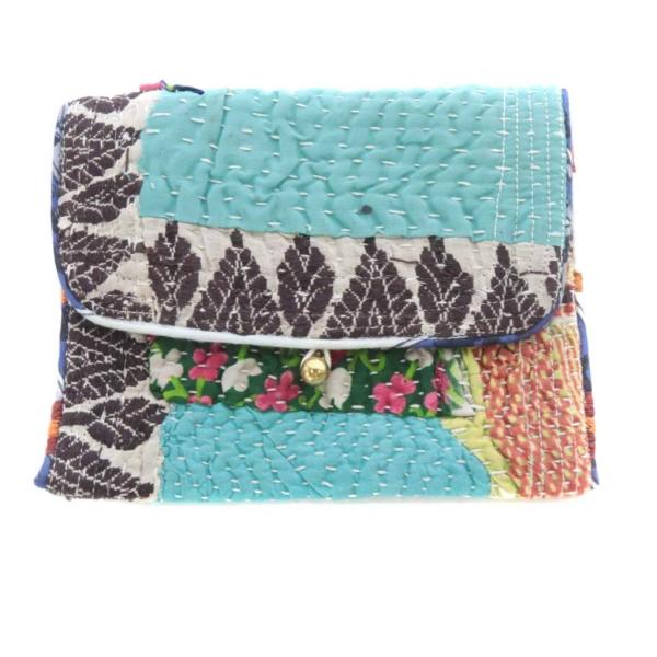 パサンドバイヌキテパ Pasand by ne Quittez pas Kantha Pouch ポーチ 水色 ライトブルー /SR ■SH レディース【表記サイズ】実寸サイズをご参照ください。【実寸サイズ】ヨコ：13.5cm　タテ：11c...