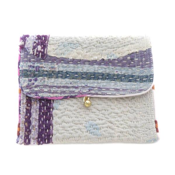 パサンドバイヌキテパ Pasand by ne Quittez pas Kantha Pouch ポーチ グレー /SR ■SH レディース【表記サイズ】実寸サイズをご参照ください。【実寸サイズ】ヨコ：13.5cm　タテ：11cm　マチ：0...