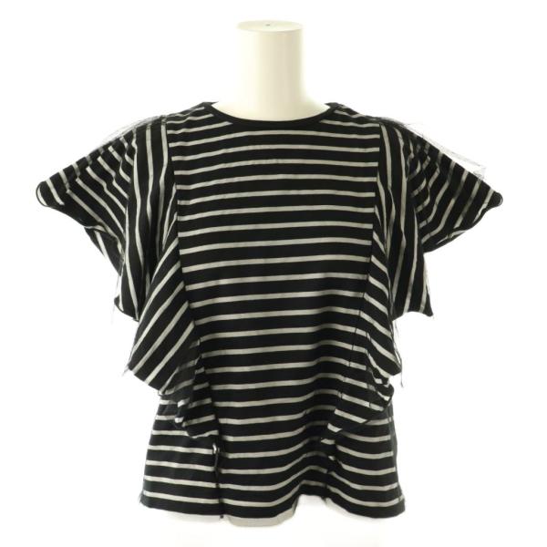 ダイアグラム グレースコンチネンタル Diagram GRACE CONTINENTAL 24SS チュールレイヤードトップ カットソー 36 ブラック ホワイト /DF ■OS レディース【ブランド】ダイアグラム グレースコンチネンタル ...