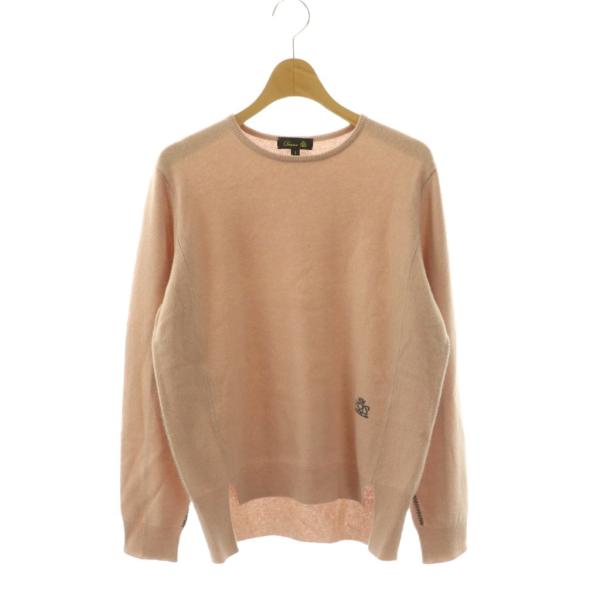 ドゥロワー Drawer 14G天竺ロゴクルーネックニット セーター 長袖 カシミヤ 1 ピンク 6513-106-0943 /NR ■OS ■SH レディース【ブランド】ドゥロワー Drawer【表記サイズ】1【実寸サイズ】肩幅：37.5...