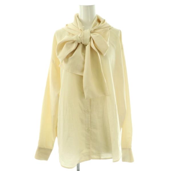 クラネ CLANE 24AW BOW TIE HOODIE SHIRT シャツ 長袖 1 アイボリー /HK ■OS レディース【ブランド】クラネ CLANE【表記サイズ】1【実寸サイズ】肩幅：53cm　身幅：63cm　着丈：69cm　袖丈...