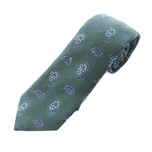 イザイア ISAIA ネクタイ レギュラータイ 絹 シルク 緑 ペイズリー柄 ■AD /RI ■OS メンズ【ブランド】イザイア ISAIA【実寸サイズ】大剣 約8.7cm　小剣 約5.2cm　全長 約156cm　【素材】シルク、ウール、コ...