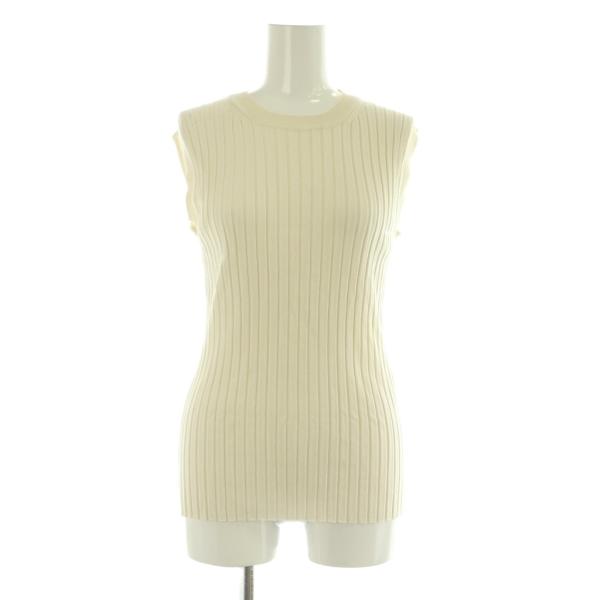 ハーヴェルスタジオ HAVEL studio 2022 RIB SLEEVELESS プルオーバー ノースリーブニット リブ アパルトモン取扱 38 オフホワイト【表記サイズ】38【実寸サイズ】身幅：36cm　着丈：61cm　　【素材】シル...