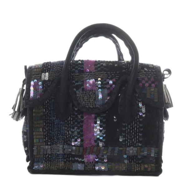 カービングトライブス グレースコンチネンタル トートバッグ ハンドバッグ スパンコール ビーズ 刺繍 レザー ブラック /YO3 レディース【ブランド】カービングトライブス グレースコンチネンタル CARVING TRIBES【実寸サイズ】...