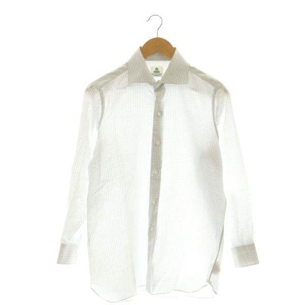 ルイジボレッリ LUIGI BORRELLI ウィンドウペンチェックシャツ 長袖 15/40 グレー 白 /CX ■OS メンズ【ブランド】ルイジボレッリ LUIGI BORRELLI【表記サイズ】15 /40【実寸サイズ】肩幅：41cm　...