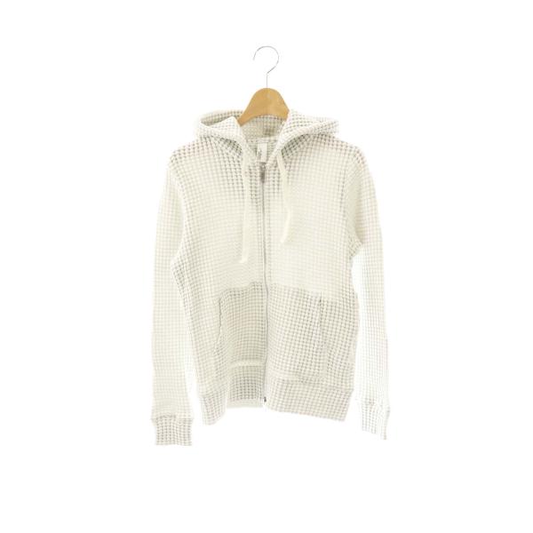 シーグリーン Seagreen BIG WAFFLE HOODIE パーカー ニット M ホワイト グレー /ES ■OS レディース【ブランド】シーグリーン Seagreen【表記サイズ】03【実寸サイズ】肩幅：36cm　身幅：42cm　...