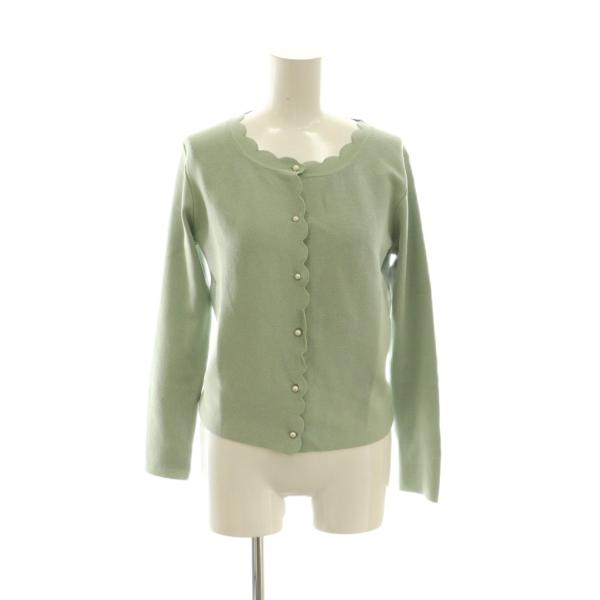 マーリエパーエフデ Maglie par ef-de スカラップカーディガン 7 緑 ライトグリーン 長袖 /AG ■OS レディース【ブランド】マーリエパーエフデ Maglie par ef-de【表記サイズ】7【実寸サイズ】肩幅：約34...