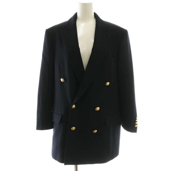 セリーヌ CELINE 2V670092D 金ボタン ダブルブレスト ジャケット テーラード ウール 38 紺 ネイビー /NR ■OS レディース【ブランド】セリーヌ CELINE【表記サイズ】38【実寸サイズ】肩幅：41.5cm　身幅：...