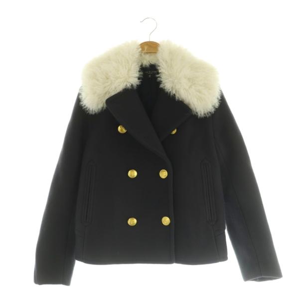 ラグ&amp;ボーン RAG&amp;BONE 襟フェイクファー付き Pコート 金ボタン XS ネイビー /MY ■OS レディース【ブランド】ラグ&amp;ボーン RAG&amp;BONE【表記サイズ】XS【実寸サイズ】肩幅：42cm　身...