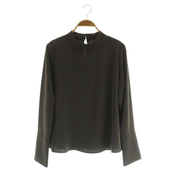 ナチュラルビューティーベーシック NATURAL BEAUTY BASIC 23AW スタンドネックフレアカフスブラウス 長袖 プルオーバー M グレー【ブランド】ナチュラルビューティーベーシック NATURAL BEAUTY BASIC【...