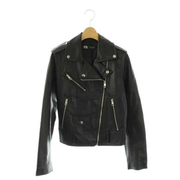 ザラ ZARA ライダースジャケット フェイクレザー S ブラック /HK ■OS レディース【ブランド】ザラ ZARA【表記サイズ】S【実寸サイズ】肩幅：38cm　身幅：44cm　着丈：47cm　袖丈：59.5cm　　【素材】ポリエステル...