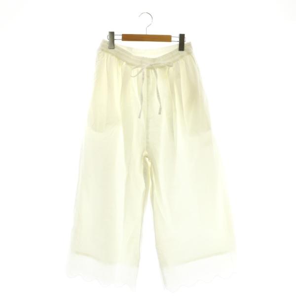 未使用品 ローブデポー ROBE DE PEAU JOU JOUイージーパンツ ワイド タック F 白 R307 /CX ■OS ■SH レディース【表記サイズ】F【実寸サイズ】ウエスト：62cm　もも幅：37cm　裾幅：30cm　股上：3...