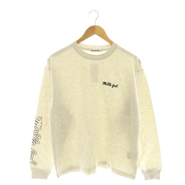未使用品 ミルクフェド MILKFED. ICING LOGO WIDE L/S TEE ロンT カットソー M グレー /CX ■OS ■SH レディース【ブランド】ミルクフェド MILKFED.【表記サイズ】M【実寸サイズ】肩幅：51c...