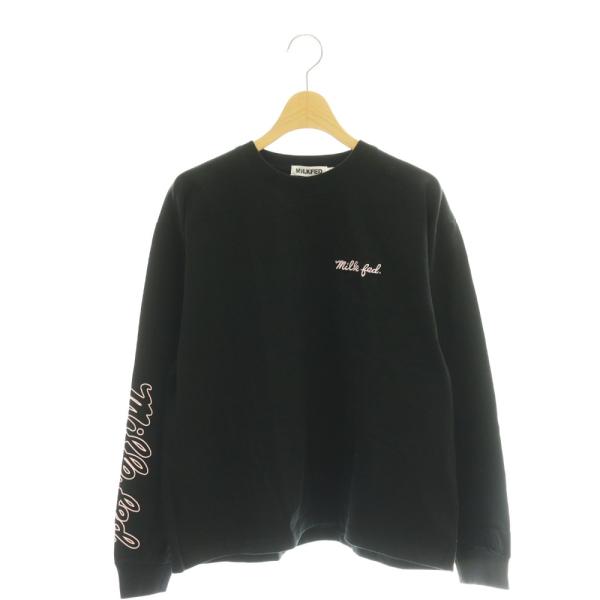 未使用品 ミルクフェド MILKFED. ICING LOGO WIDE L/S TEE ロンT Tシャツ カットソー M ブラック /DF ■OS ■SH レディース【ブランド】ミルクフェド MILKFED.【表記サイズ】M【実寸サイズ】...