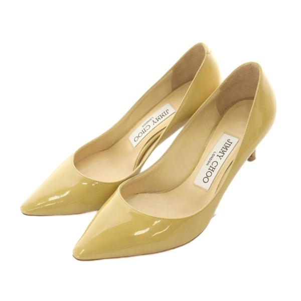 ジミーチュウ ROMY 60 パンプス レザー 本革 34.5 21.5cm 黄色 イエロー ポインテッドトゥ パテントレザー /RI ■OS レディース【ブランド】ジミーチュウ JIMMY CHOO【表記サイズ】34.5（21.5cm）【...