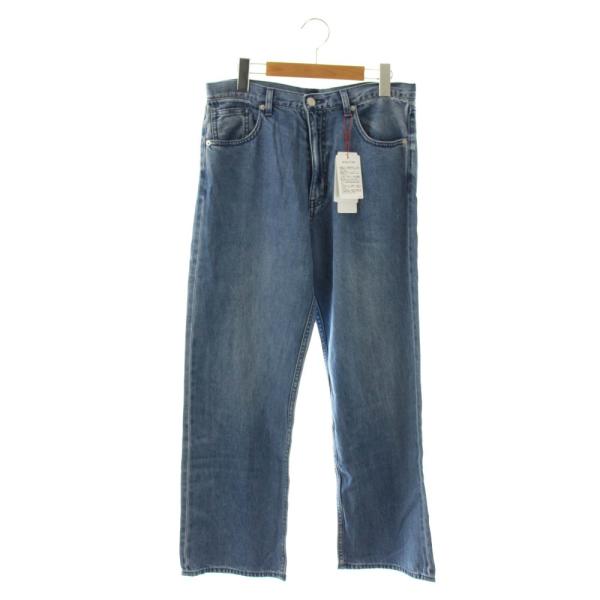 未使用品 フリピエ FRIPIER 25AW ドロストストレートデニム パンツ ジーンズ 1 ブルー /ES ■OS レディース【表記サイズ】1【実寸サイズ】ウエスト：76cm　もも幅：30cm　裾幅：23cm　股上：30cm　股下：68c...