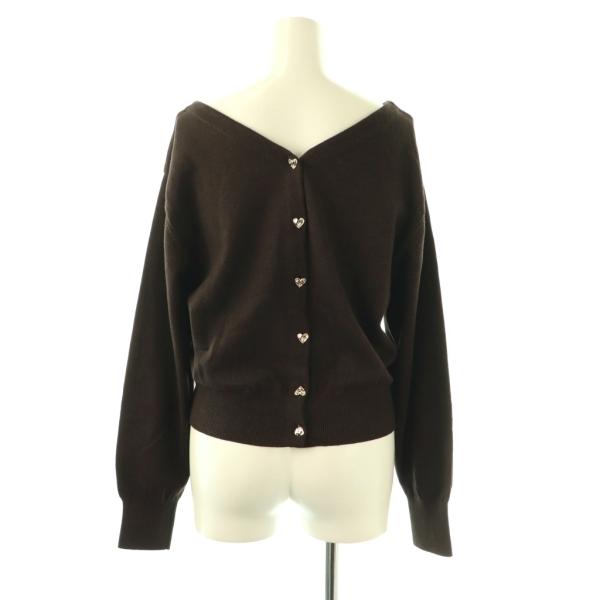 アプワイザーリッシェ Apuweiser-riche 前後2way ハートボタンニット セーター カーディガン 2 ダークブラウン /NR ■OS レディース【ブランド】アプワイザーリッシェ Apuweiser-riche【表記サイズ】2【...