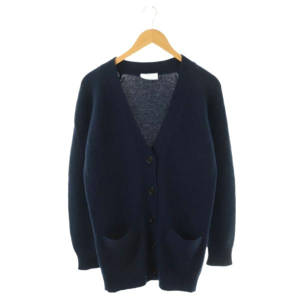 プラダ PRADA アルパカ Vネック ニット カーディガン 長袖 42 紺 /NR ■OS レディース【ブランド】プラダ PRADA【表記サイズ】42【実寸サイズ】身幅：50cm　着丈：75.5cm　ゆき丈：80.5cm　　【素材】アルパ...
