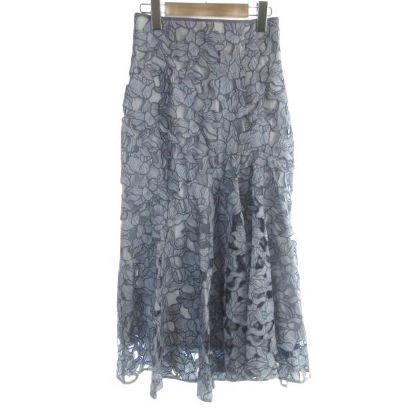 未使用品 アプワイザーリッシェ Apuweiser-riche フルラインカットワークスカート 0 グレー 花柄 ロング丈 /AB ■OS レディース【ブランド】アプワイザーリッシェ Apuweiser-riche【表記サイズ】0【実寸サイ...