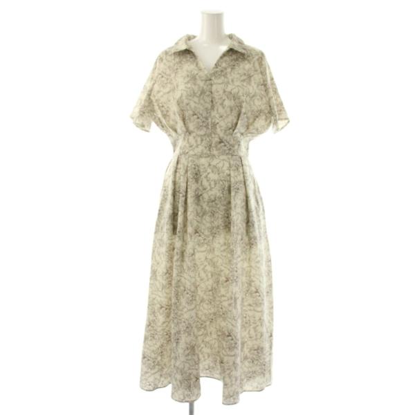 ナチュラルクチュール natural couture 24AW スキッパー衿フレア袖ワンピース ロング F アイボリー /DF ■OS レディース【表記サイズ】F【実寸サイズ】肩幅：34.5cm　身幅：47.5cm　着丈：118.5cm　袖...