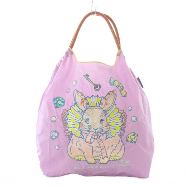 ボールアンドチェーン Ball&amp;Chain D.M.RABBIT トートバッグ ハンド ショッパー ナイロン 刺繍 ウサギ /RI ■OS レディース【実寸サイズ】持ち手の長さ：35cm　ヨコ：29〜42cm　タテ：35cm　マチ：...