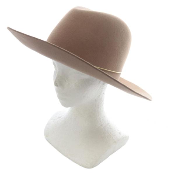 ジャネッサレオン janessa leone 中折れフェルトハット 帽子 ウール M 茶色 ブラウン /SR レディース【表記サイズ】M【実寸サイズ】つば：8.5cm　頭周り：57cm　　【素材】毛100％【色】茶色 ブラウン【状態】表面に...