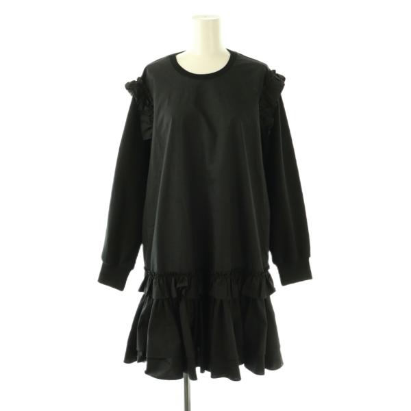 エムエムシックス メゾンマルジェラ MM6 Maison Margiela KIDS フリルスウェットワンピース 長袖 膝丈 コットン 12 黒【ブランド】エムエムシックス メゾンマルジェラ MM6 Maison Margiela【表記サイ...