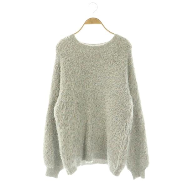 オブリ OBLI 25年 ラメフェザーニット セーター F ライトグレー マルチカラー /DF ■OS レディース【ブランド】オブリ OBLI【表記サイズ】F【実寸サイズ】肩幅：50cm　身幅：52cm　着丈：62.5cm　袖丈：58cm　...