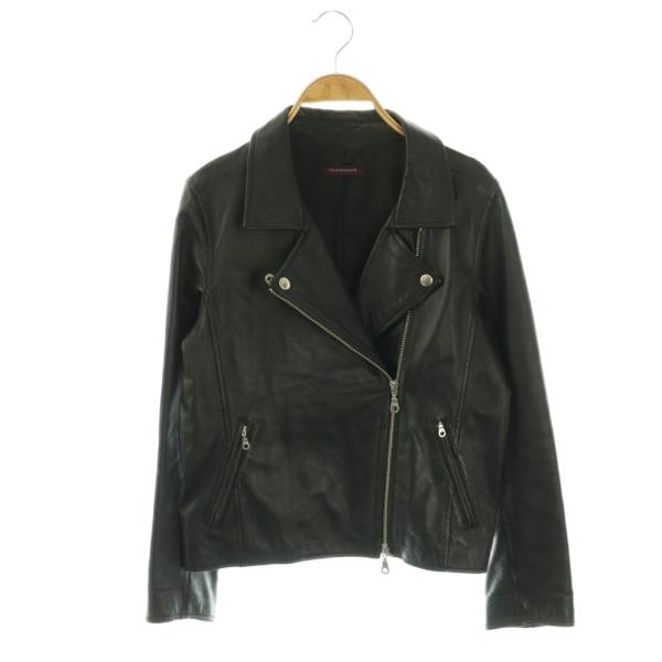アーバンリサーチ URBAN RESEARCH レザー ライダースジャケット 羊革 M ブラック /ES ■OS レディース【ブランド】アーバンリサーチ URBAN RESEARCH【表記サイズ】M【実寸サイズ】肩幅：39cm　身幅：45....