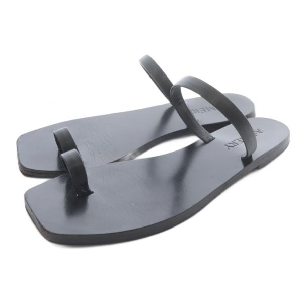 エーエメリー EMERY フラット サンダル レザー 37 黒 ブラック /SR レディース【表記サイズ】37【実寸サイズ】ヒールの高さ：1cm　最大幅：9cm　　【素材】レザー【色】黒 ブラック【状態】この商品には下記のようなダメージがあ...