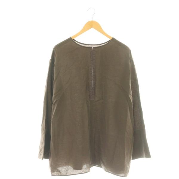 アダムエロペ Adam et Rope' 25SS 2WAYリネン混 ロンTEEブラウス プルオーバー F ブラウン /CX ■OS レディース【ブランド】アダムエロペ Adam et Rope'【表記サイズ】F【実寸サイズ】肩幅：54cm...