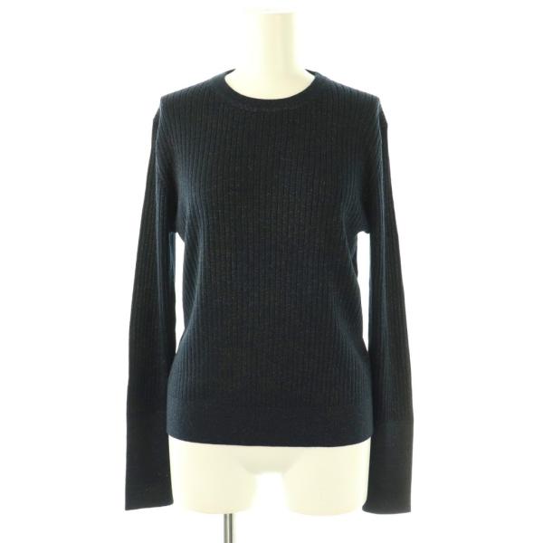 スリードッツ three dots Lurex sweater rib knit tee リブニット カットソー S ネイビー /DO ■OS レディース【ブランド】スリードッツ three dots【表記サイズ】S【実寸サイズ】肩幅：38...