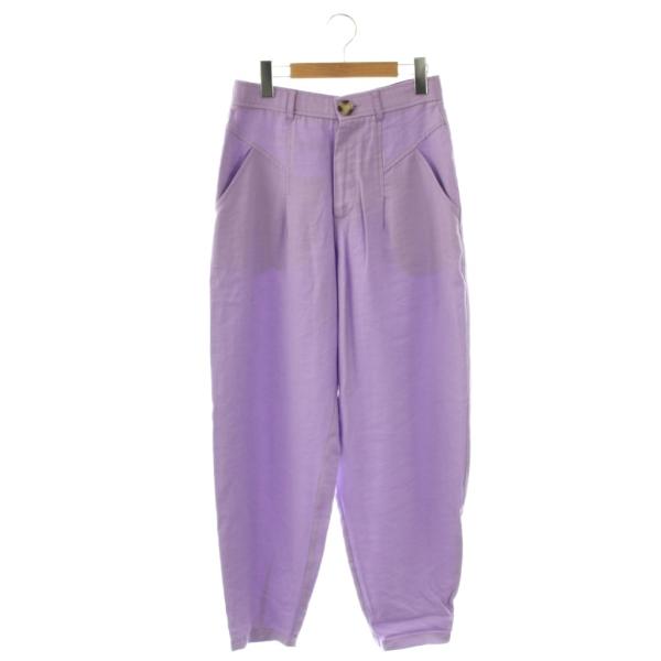 未使用品 ザラ ZARA テーパードパンツ ジッパーフライ USAM パープル /DO ■OS レディース【ブランド】ザラ ZARA【表記サイズ】USA M【実寸サイズ】ウエスト：68cm　もも幅：32cm　裾幅：15.5cm　股上：30....