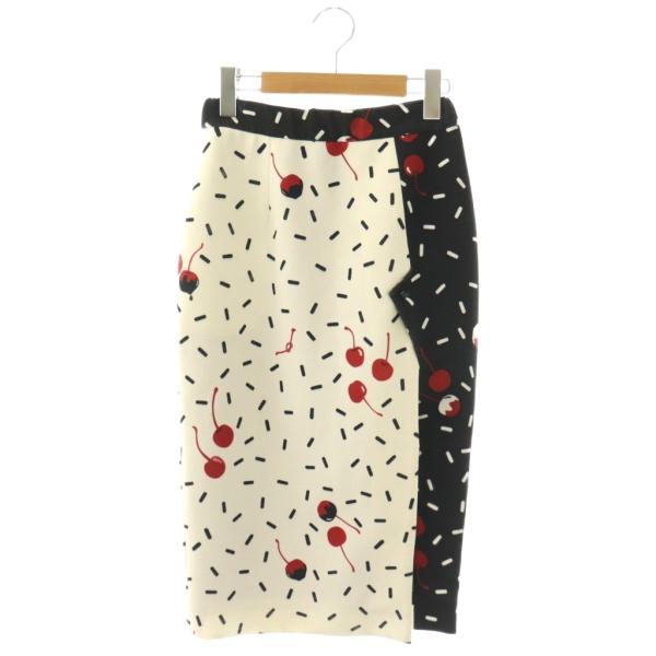 スレトシス Sretsis サクランボ バイカラー スカート タイト ロング US4 ホワイト ブラック /HK ■OS レディース【表記サイズ】US4【実寸サイズ】ウエスト：60cm　ヒップ：82cm　スカート丈：68cm　　【素材】表地...