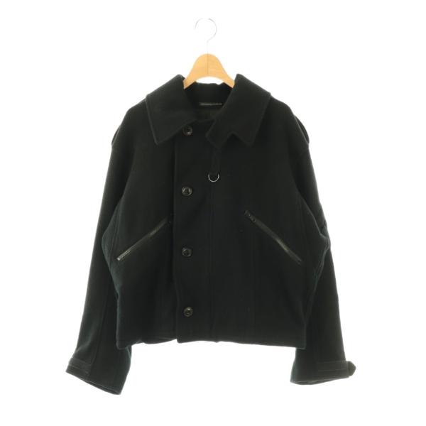 ワイズ Y's ヨウジヤマモト WOOL MOSSER PILOT JACKET ジャケット 2 ブラック /DO ■OS メンズ【ブランド】ワイズ Y's【表記サイズ】2【実寸サイズ】肩幅：51cm　身幅：71cm　着丈：53.5cm　袖...