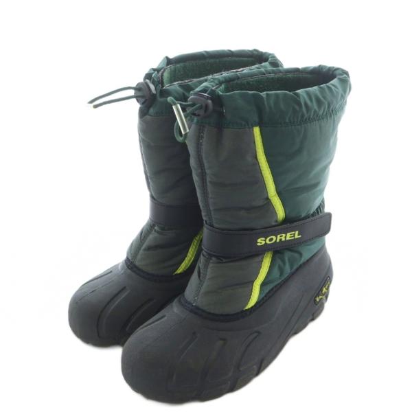 ソレル SOREL Youth Flurry ショートブーツ スノーブーツ 23cm 緑 黄緑 黒 ブラック ドローコード ■SH /RI ■OS レディース【ブランド】ソレル SOREL【表記サイズ】23cm【実寸サイズ】筒周り：32cm...