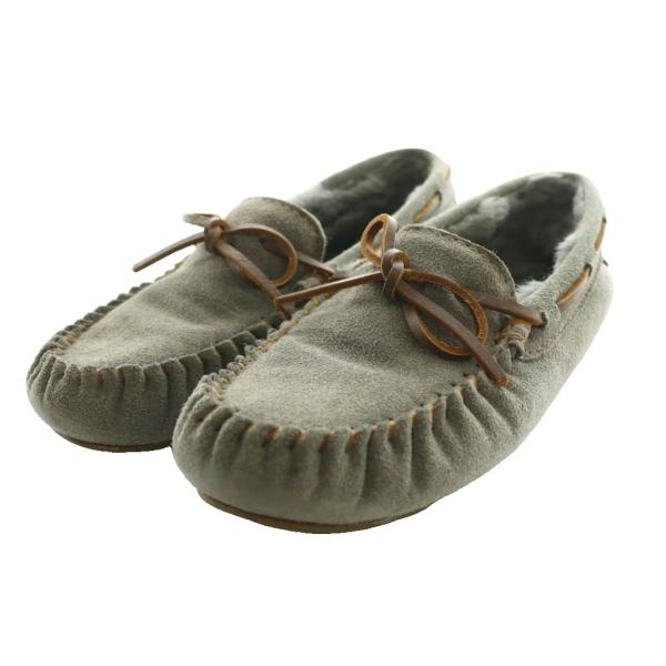 エミュー emu オーストラリア Australia モカシンシューズ W6 グレー /SS ■OS レディース【ブランド】エミュー emu【表記サイズ】W6 23cm【実寸サイズ】最大幅：約6.5cm　アウトソール：約24.5cm　　【色...