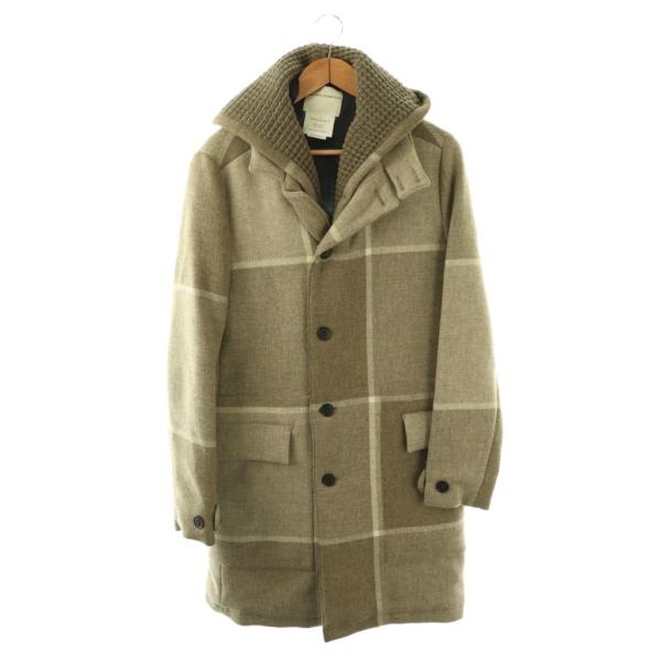 ステファンシュナイダー STEPHAN SCHNEIDER コート ロング チェック 3 ベージュ /HK ■OS メンズ【ブランド】ステファンシュナイダー STEPHAN SCHNEIDER【表記サイズ】3【実寸サイズ】肩幅：42cm　身...