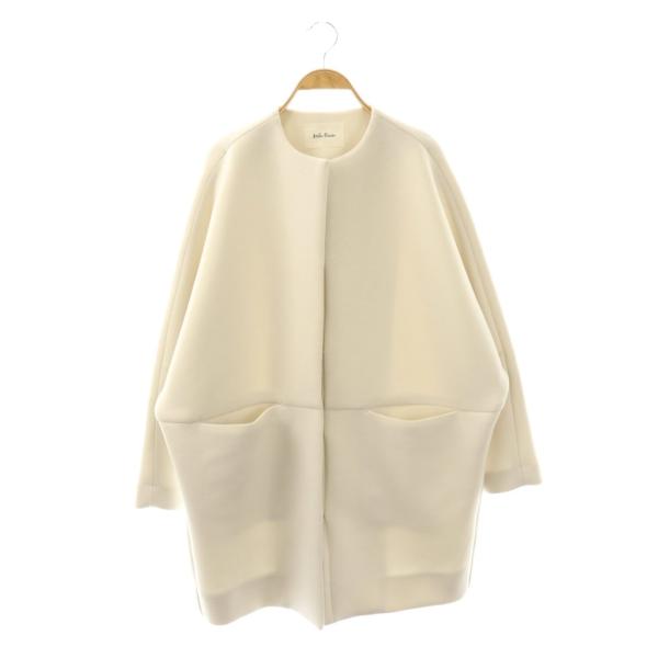 ミラオーウェン Mila Owen ノーカラーコート アウター 0 アイボリー /CX ■OS レディース【ブランド】ミラオーウェン Mila Owen【表記サイズ】0【実寸サイズ】身幅：68cm　着丈：82cm　ゆき丈：79cm　　【素材...