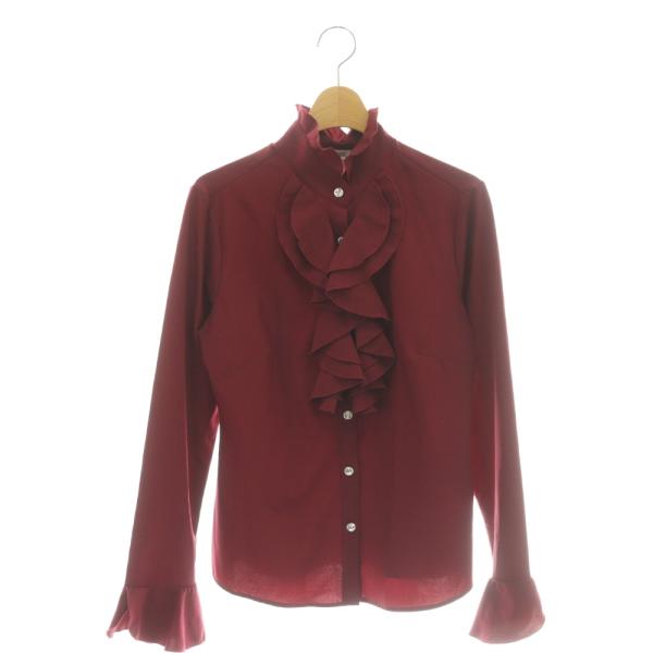 ナラカミーチェ NARA CAMICIE ポリエステルストレッチスタンドフリルブラウス 0 レッド /DF ■OS レディース【ブランド】ナラカミーチェ NARA CAMICIE【表記サイズ】0【実寸サイズ】肩幅：39cm　身幅：44cm　...