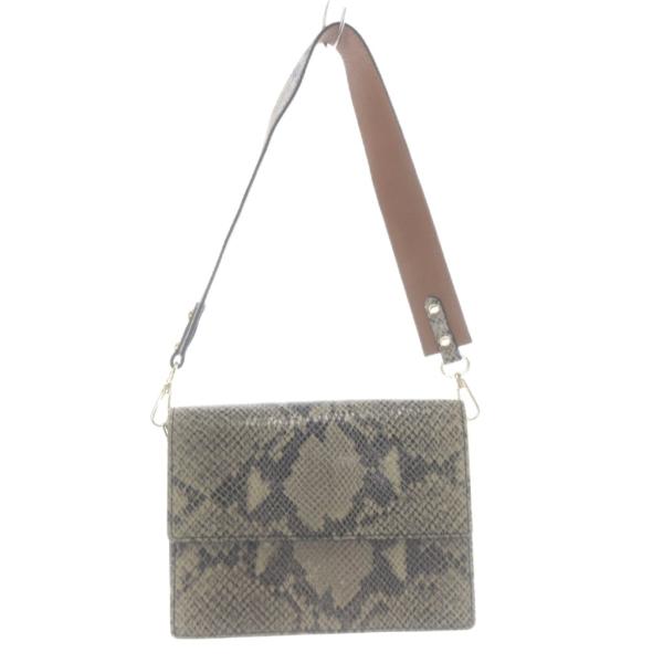 ローラディマッジオ LAURA DI MAGGIO パイソン柄 2way ハンドバッグ ショルダーバッグ 茶色 ブラウン /SR レディース【表記サイズ】実寸サイズをご参照ください。【実寸サイズ】持ち手の長さ：65cm　ヨコ：20cm　タテ...