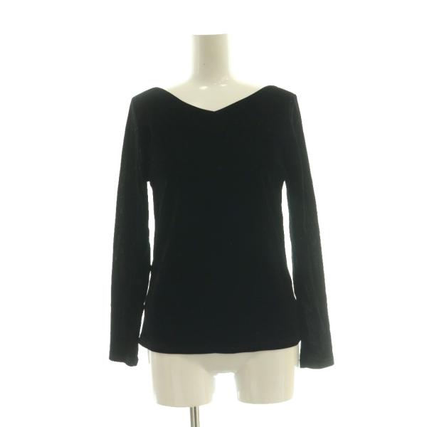 マイストラーダ Mystrada 25SS 前後2wayシアーベロアカットソー 38 黒 ブラック /SS ■OS レディース【ブランド】マイストラーダ Mystrada【表記サイズ】38(M)【実寸サイズ】肩幅：約33.5cm　身幅：約3...