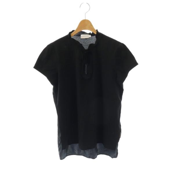 モンクレール MONCLER マグリア ポロ マニカ コルタ MAGLIA POLO MANICA CORTA カットソー ブラウス シルク混 S ブラック 83854-00-84121 /CX ■OS レディース【ブランド】モンクレール ...