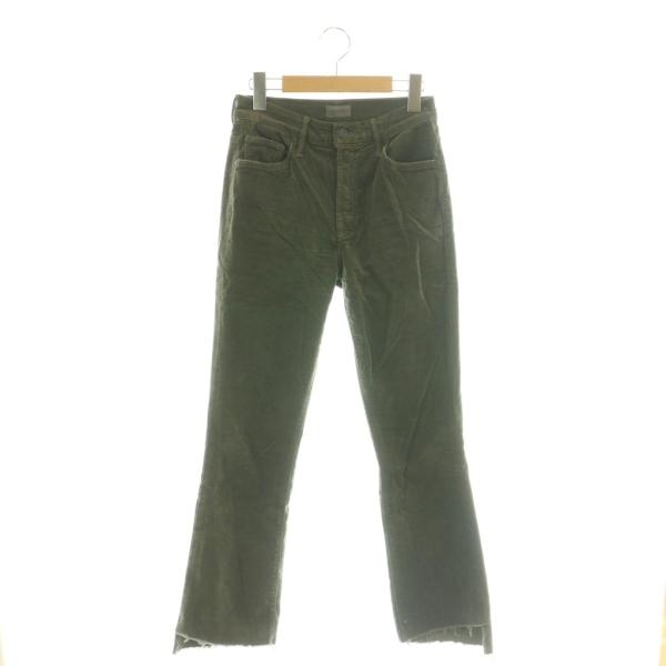 マザー mother INSIDER CROP STEP FRAY コーデュロイパンツ カットオフ 24 カーキ /DF ■OS レディース【ブランド】マザー mother【表記サイズ】24【実寸サイズ】ウエスト：64cm　もも幅：23.5...