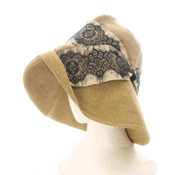 アシーナ ニューヨーク Athena New York Risako 麦わら帽子 ベージュ レースリボン つば広 /RI ■OS レディース【ブランド】アシーナ ニューヨーク Athena New York【実寸サイズ】つば：12cm　頭周...